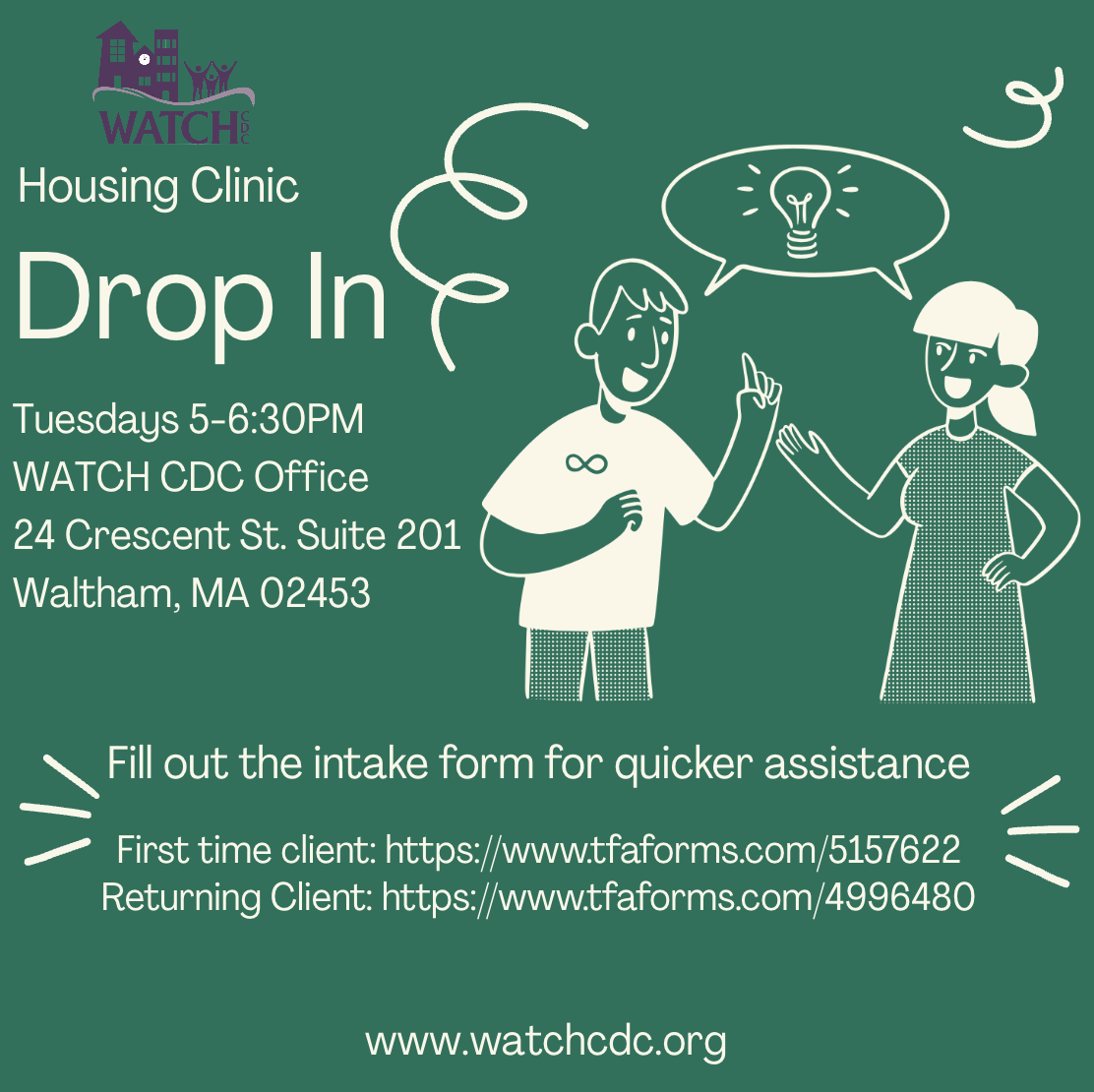 Housing Clinic Drop In - WATCH CDC